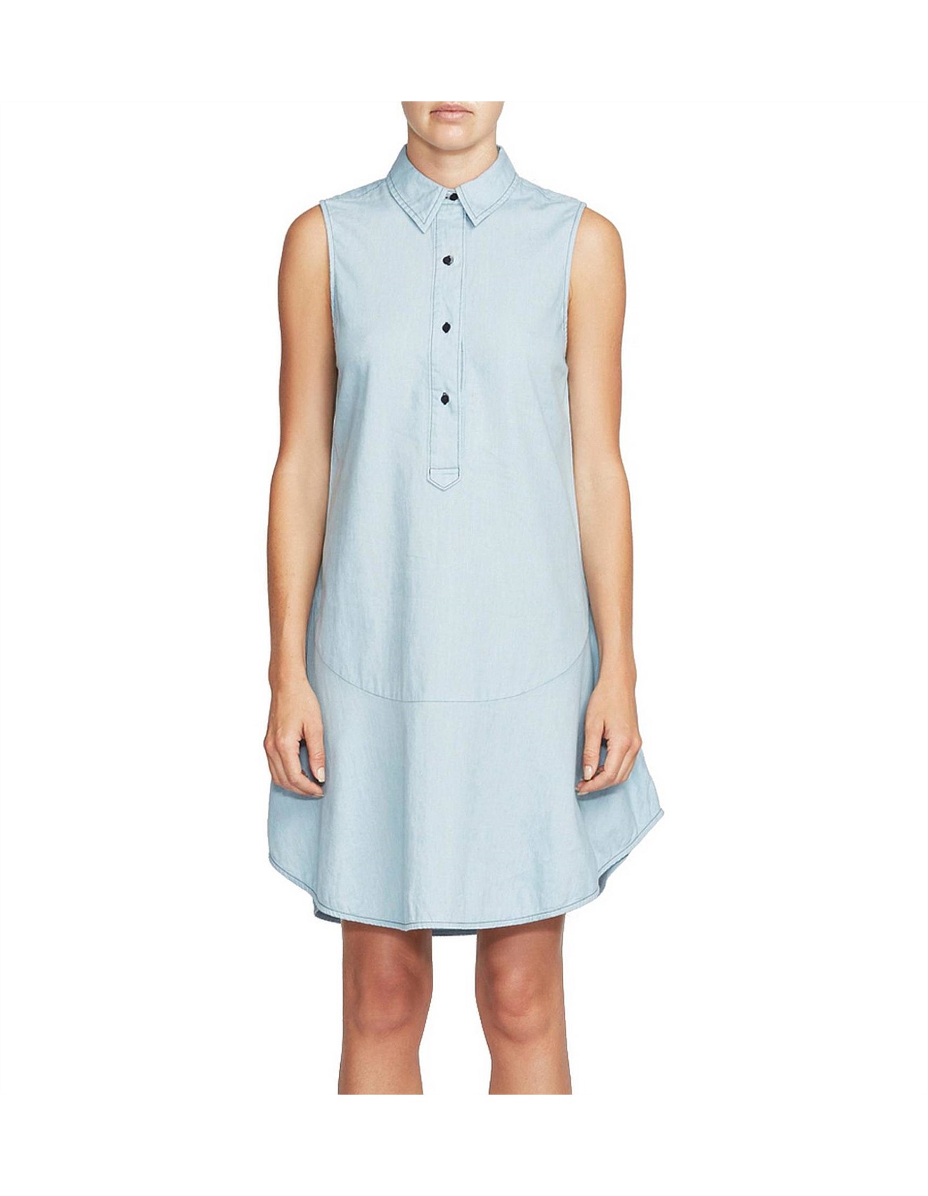 C&m Camilla and Marc Broome Chambray Peplum Dress | David Jones