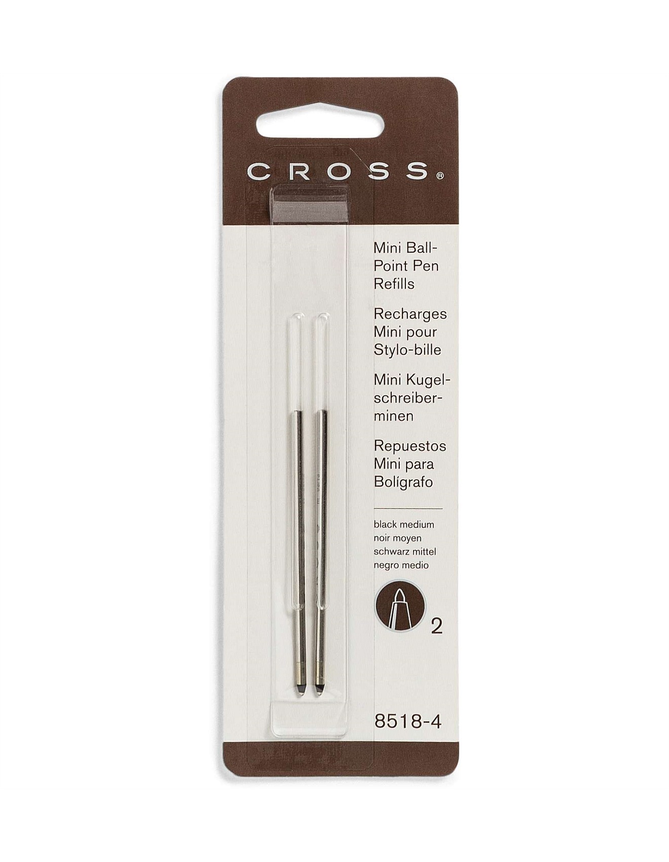 Cross Mini Ballpoint Pen Medium Refill Black 2 Pack | David Jones