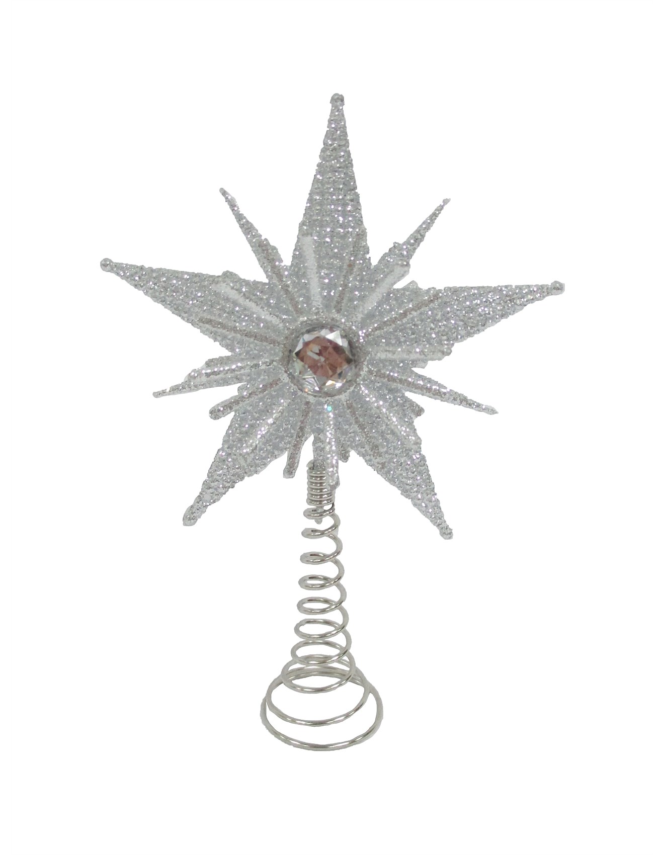 Christmas Shop Tree Topper Glitter Star Silver | David Jones