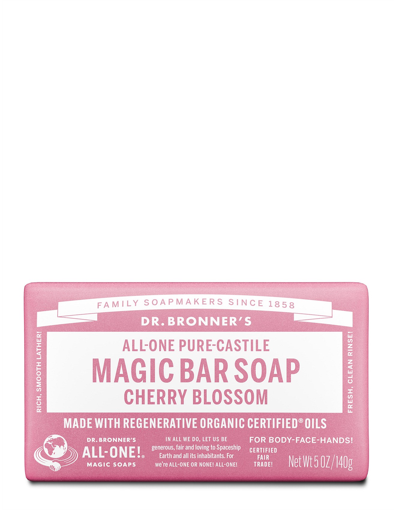 Dr. Bronner's Pure-castile Bar Soap -Cherry Blossom 140g | David Jones