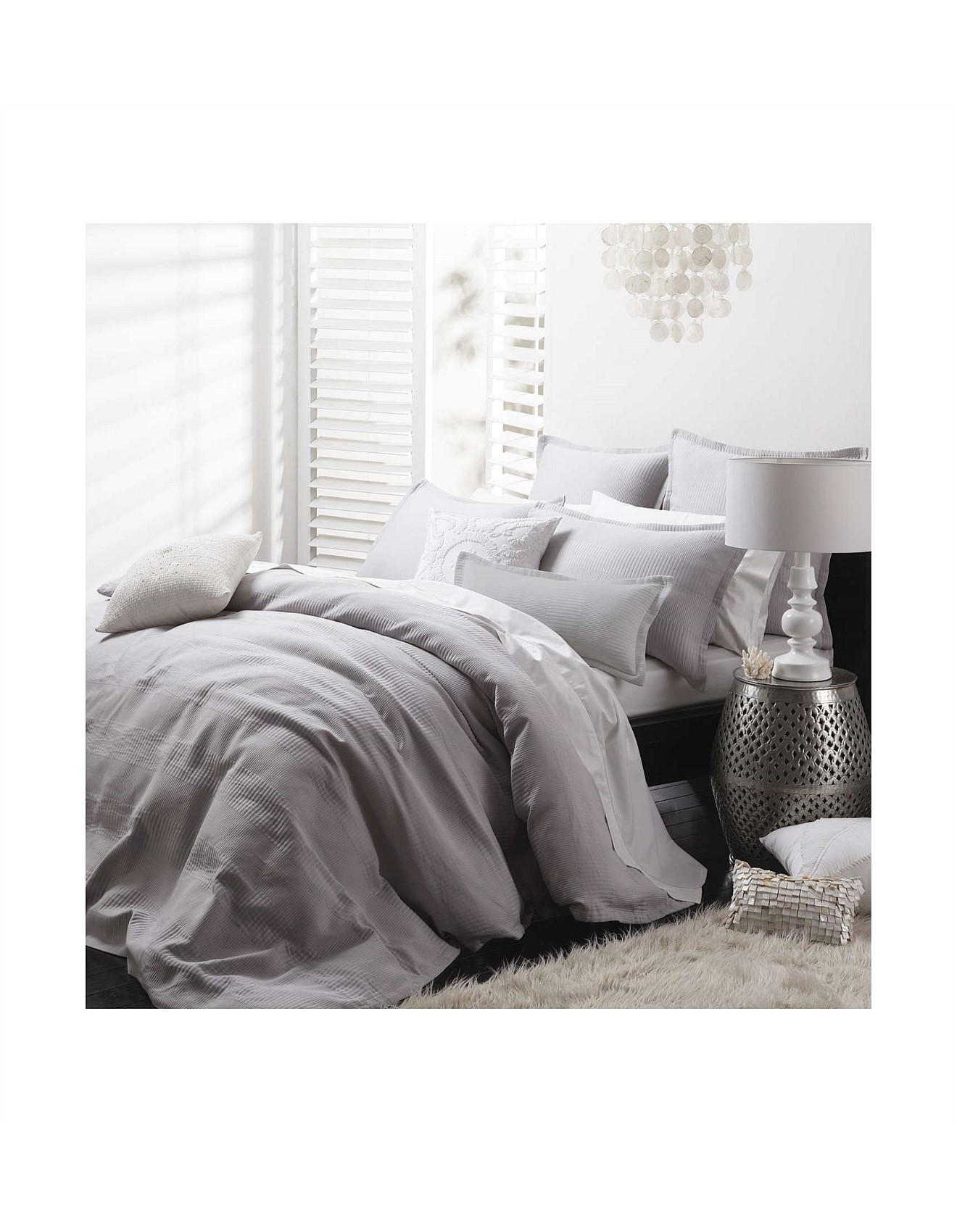 Private Collection Manhatten Silver Super King Bed Quilt Cover | David ...