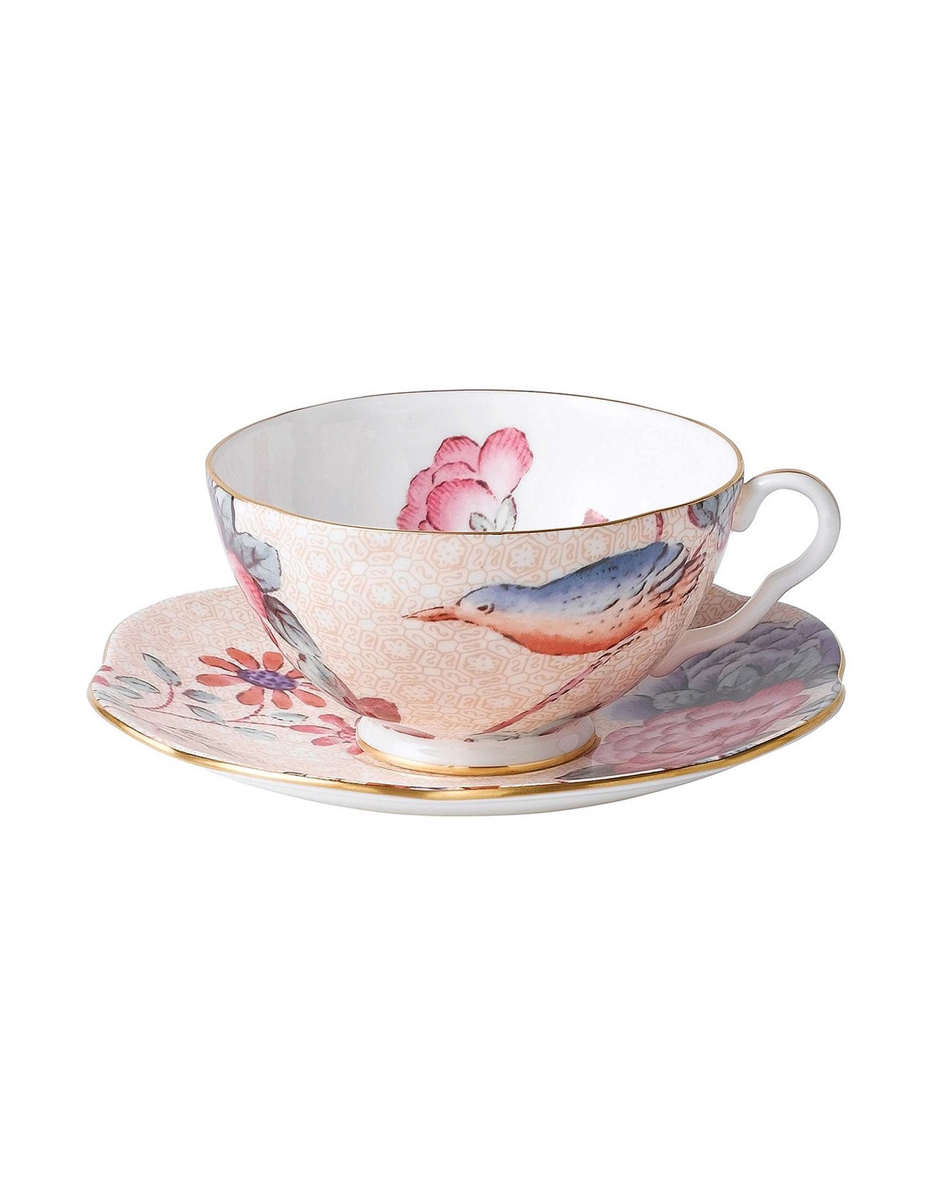 Wedgwood Cuckoo Peach Teacup and Saucer | David Jones