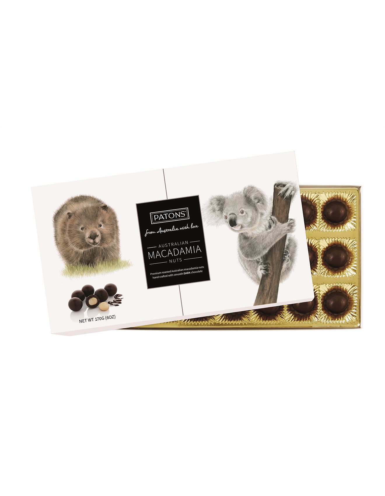 Paton's Dark Chocolate Macadamia Box 170g | David Jones