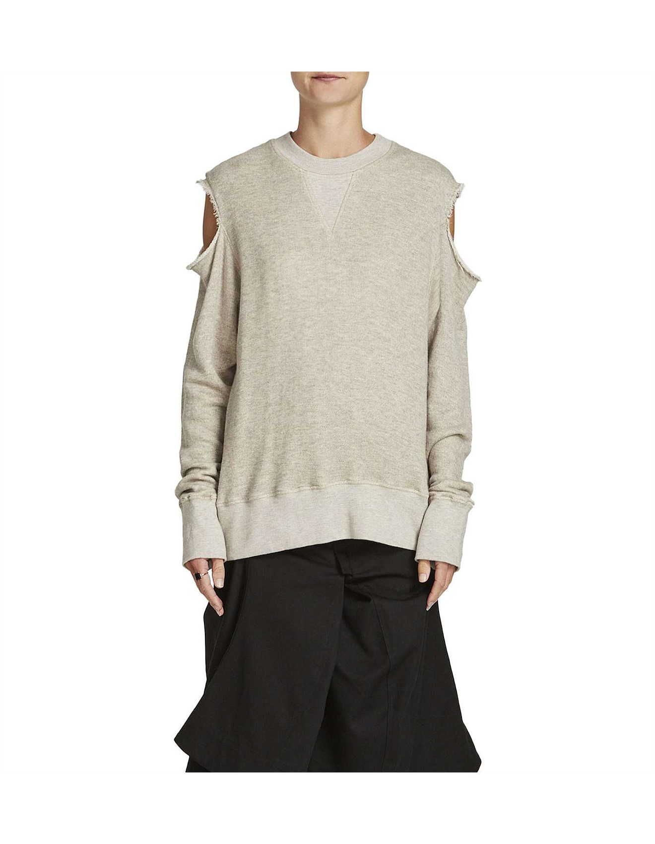 Bassike Washed Cut Out Sweat | David Jones