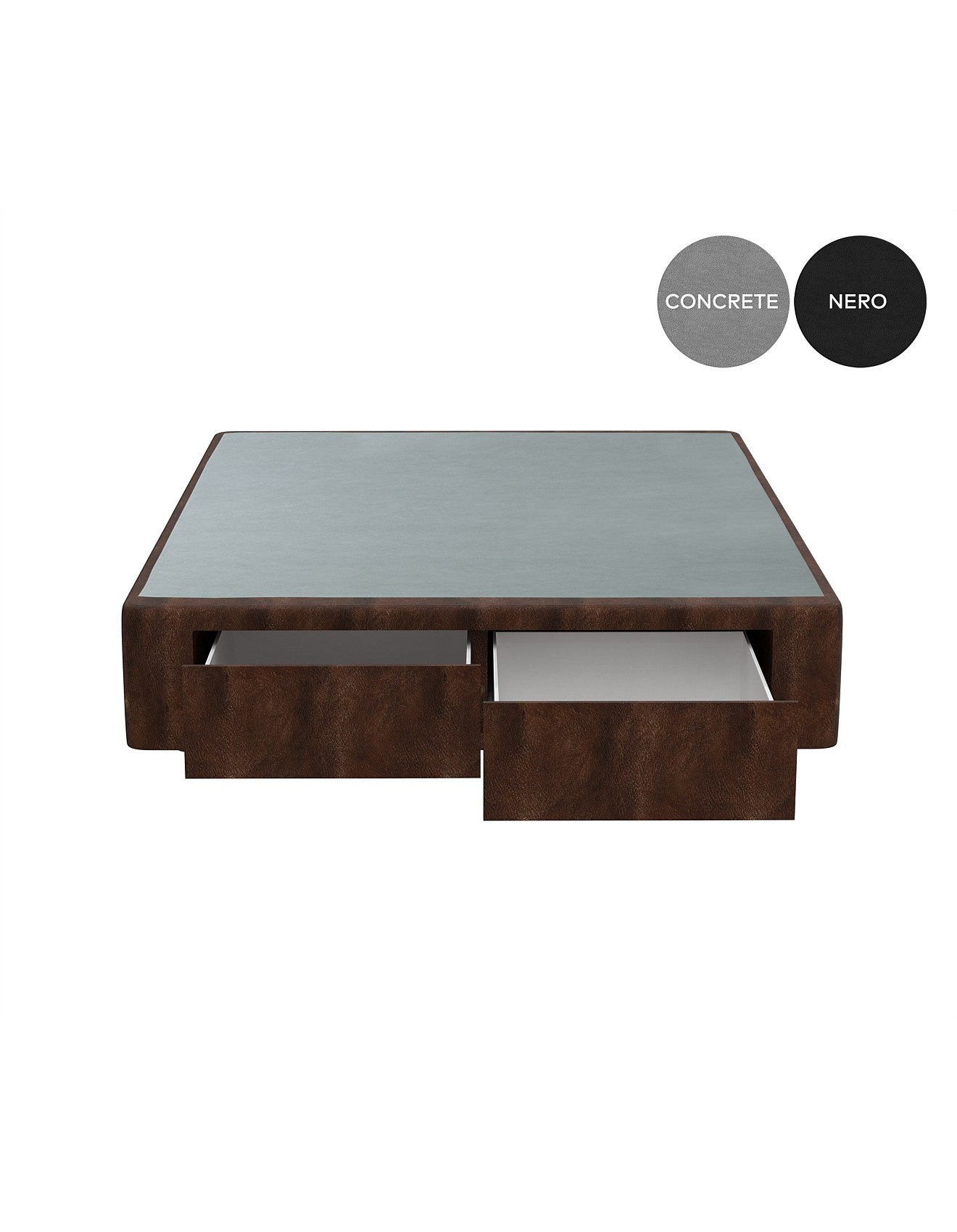 Sleepmaker Leather 2 Drawer Base (end) | David Jones