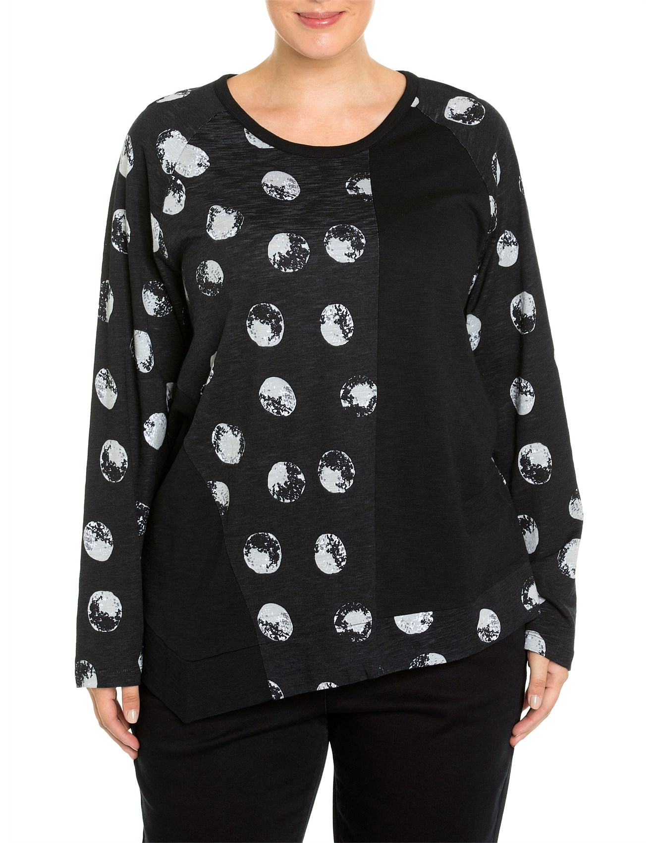 Yarra Trail Woman Spheres Print Spliced Top | David Jones