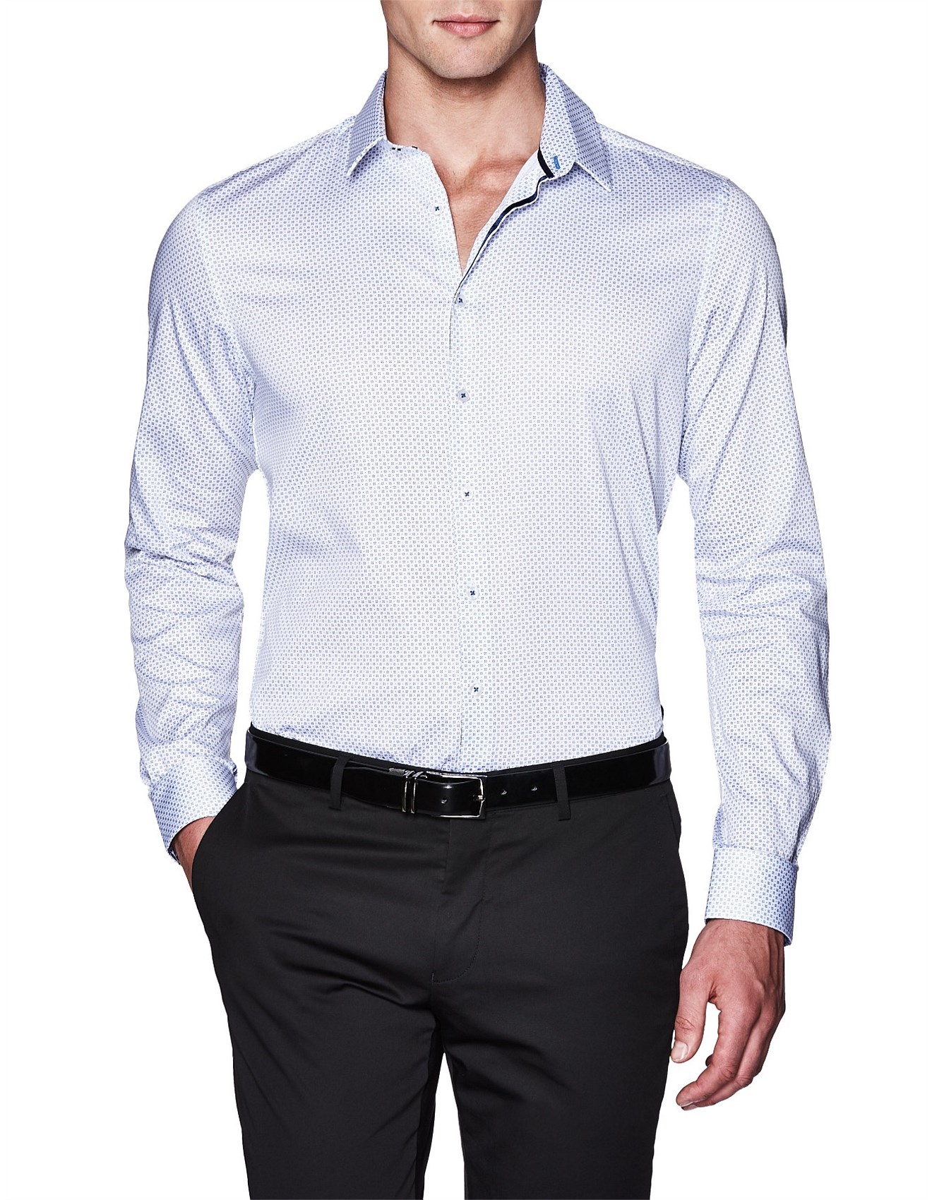 Politix Yadon Slim Fit Geoprint Shirt | David Jones