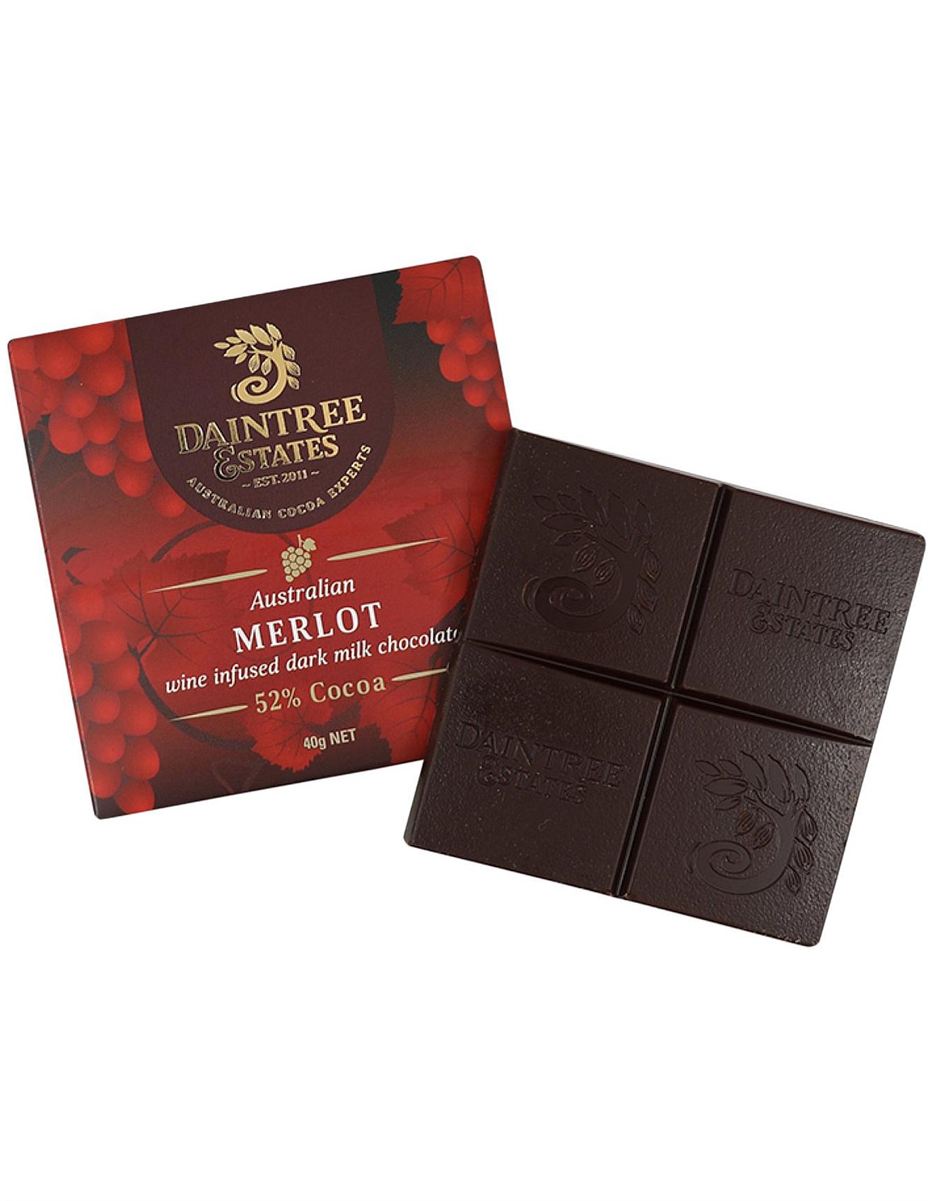 Daintree Australian Merlot Wine Infused 52% Cocoa Bar | David Jones