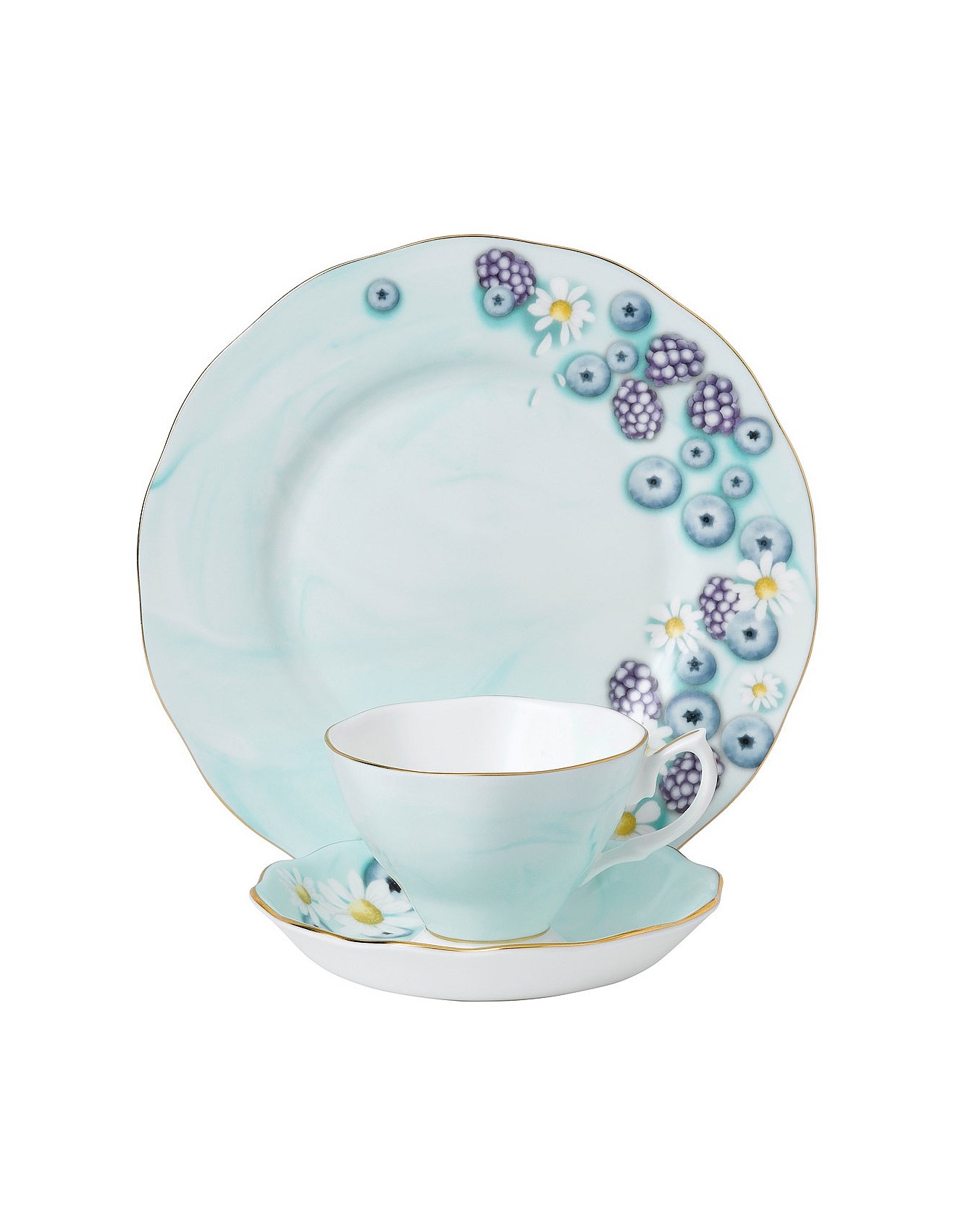 Royal Albert Alpha Foodie Blue Teacup, Saucer & Plate | David Jones