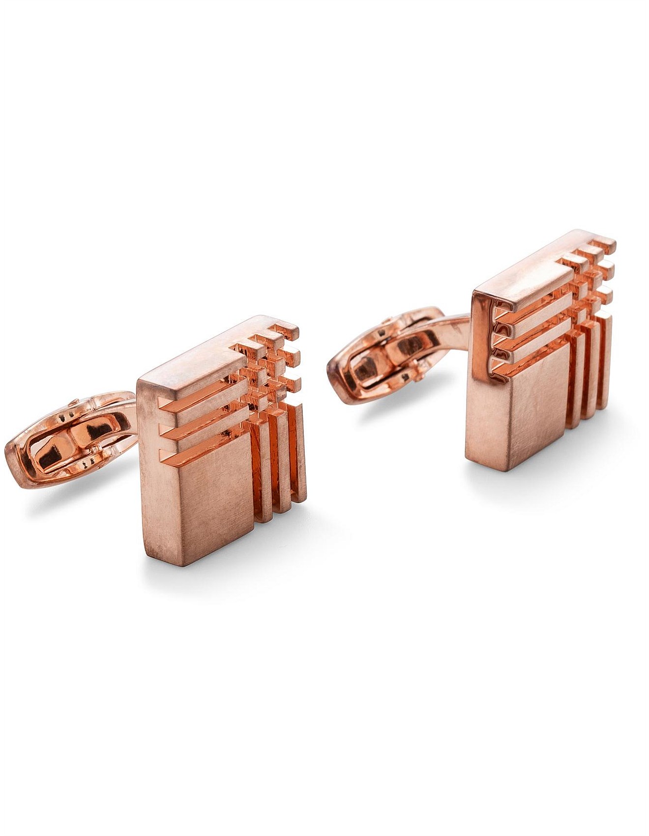 Alta Linea Square Brushed Rose Gold Cufflinks | David Jones