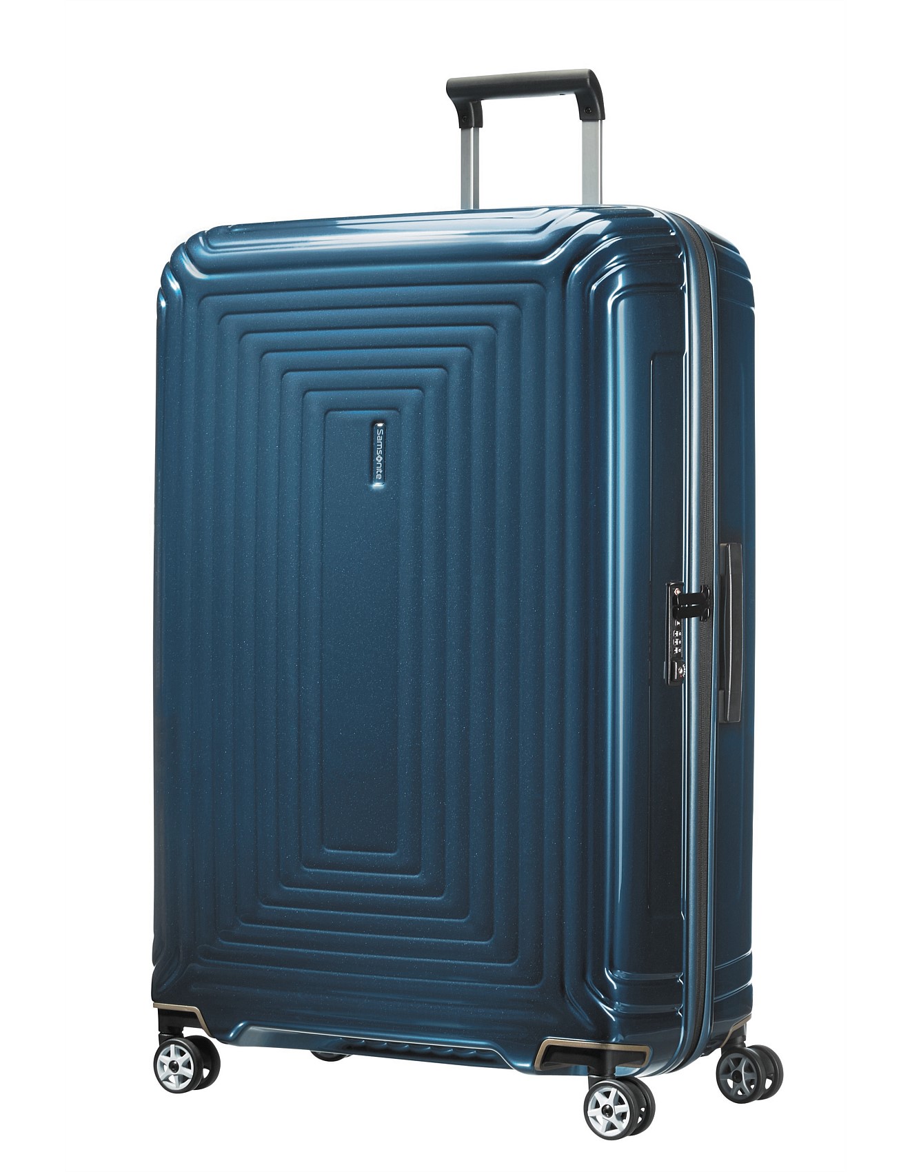 Samsonite Aspero 75cm Large Suitcase Metallic Blue | David Jones