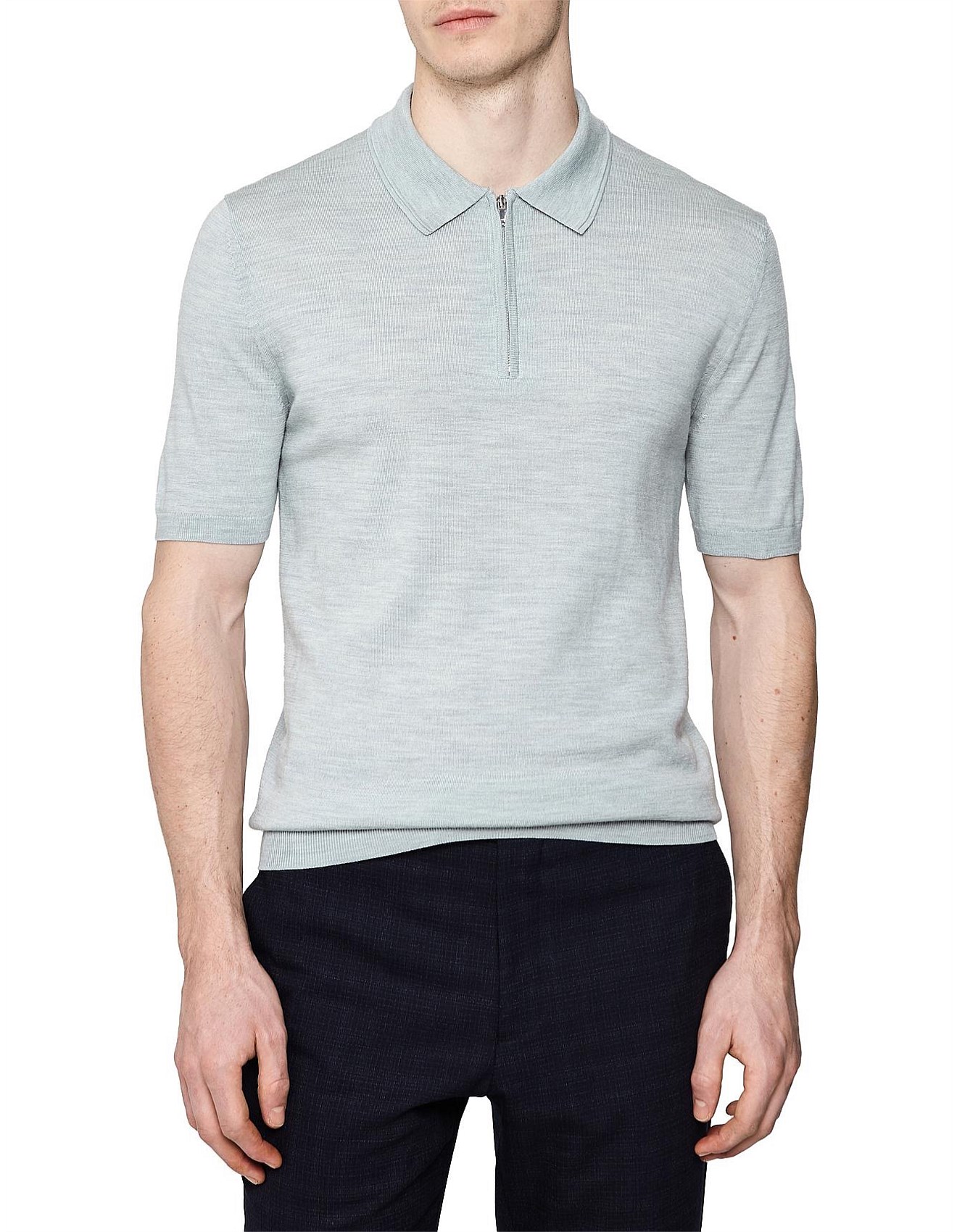 Clothing - Maxwell Ss Merino Halfzip Polo