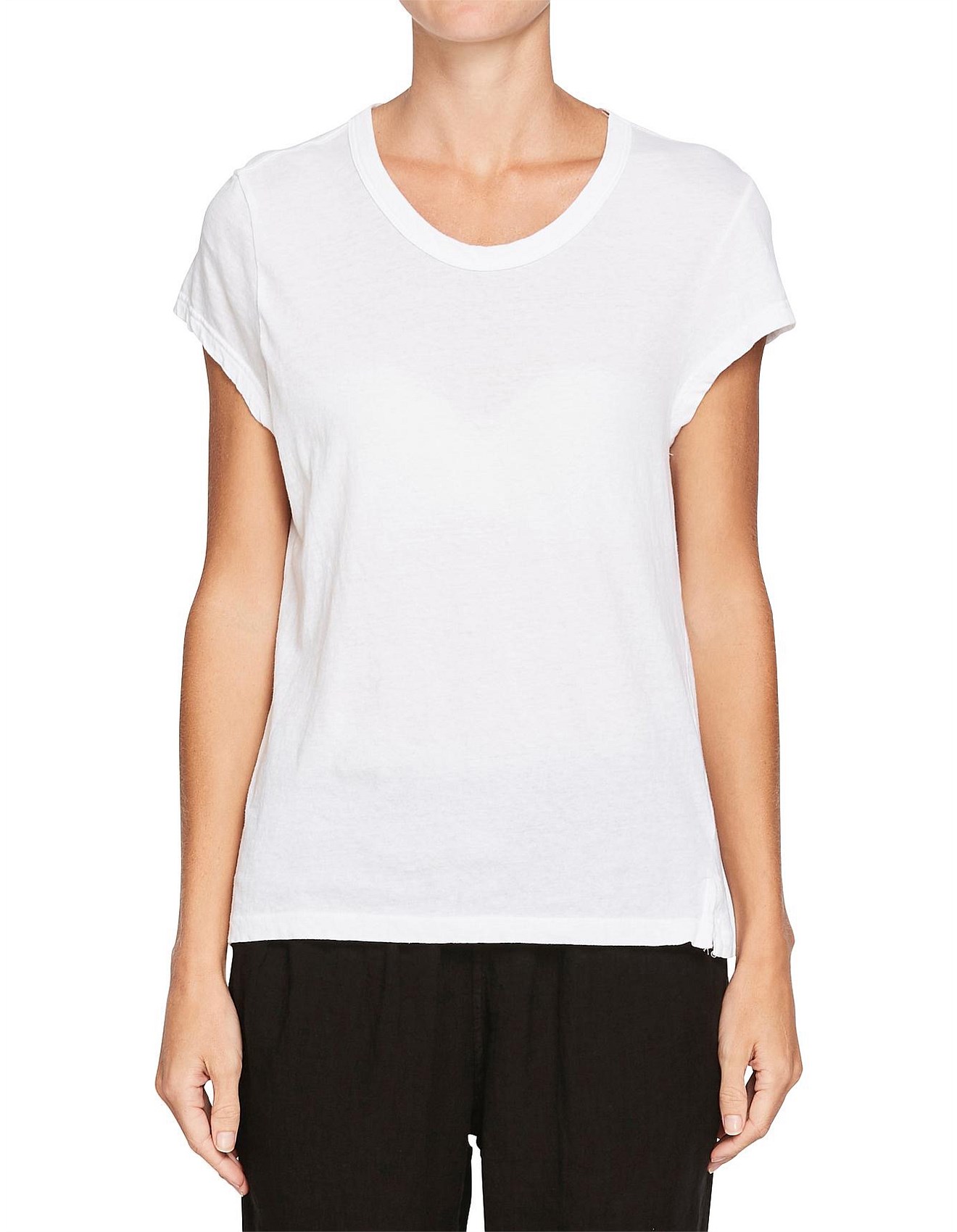 Bassike Fitted Cap Sleeve T.shirt | David Jones
