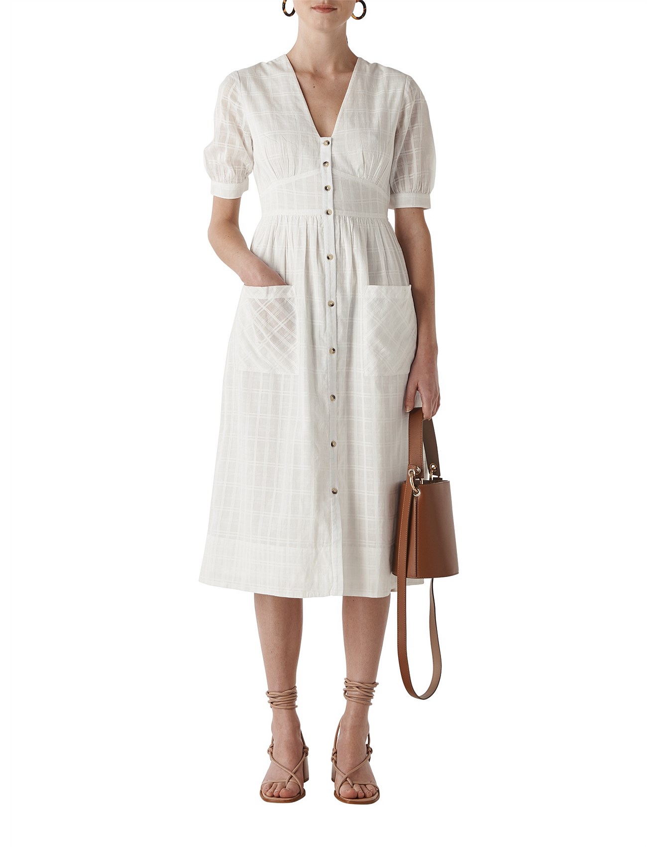 Whistles Check Button Through Dress | David Jones