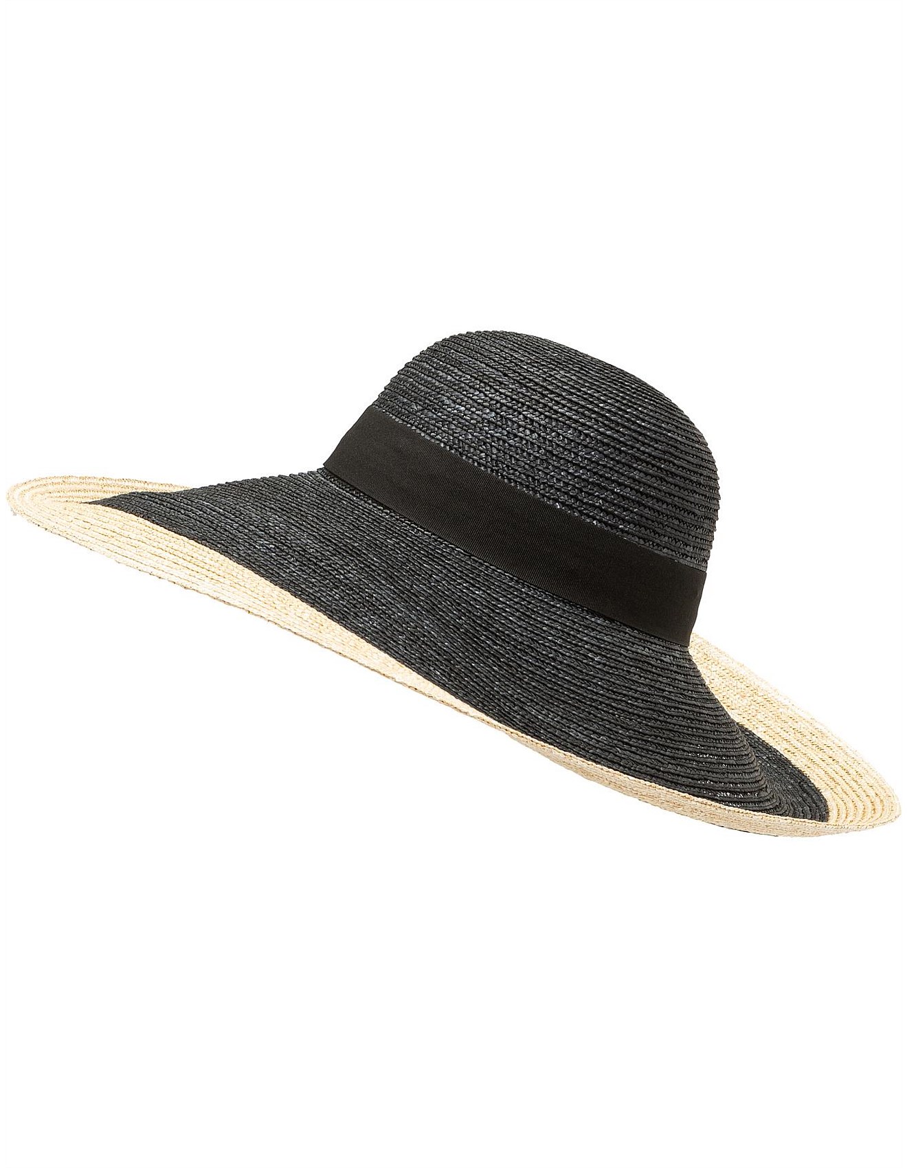 Milana Straw Two Tone Wide Brim Lady Pamela | David Jones