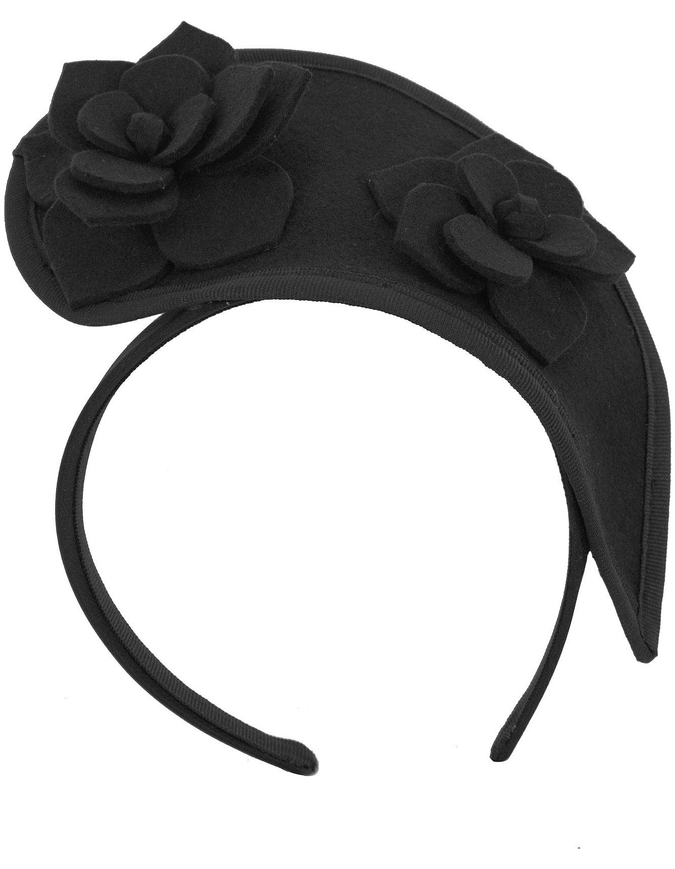 Max Alexander Black Felt Crown Fascinator | David Jones