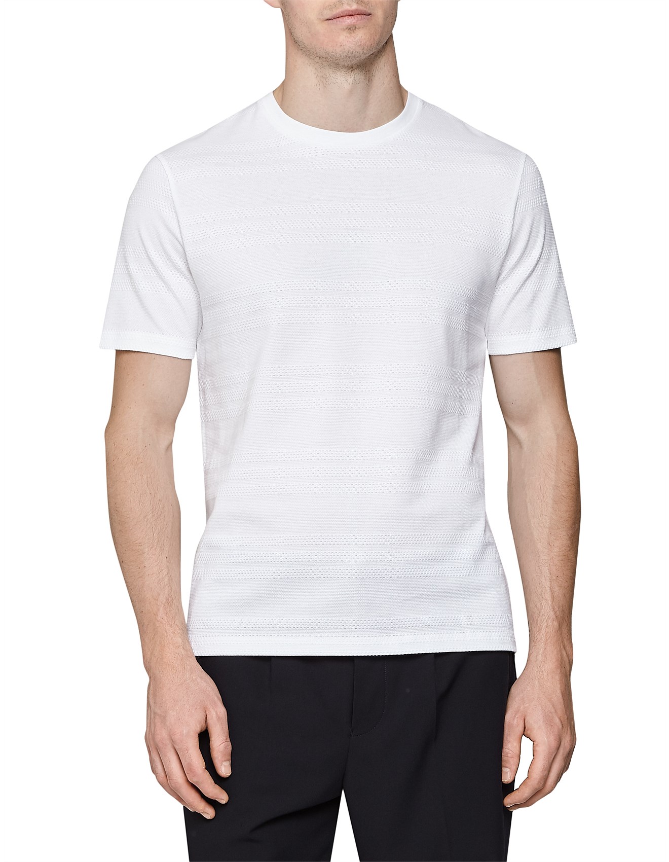 Reiss Fords Ss Stripe Texture Crew | David Jones