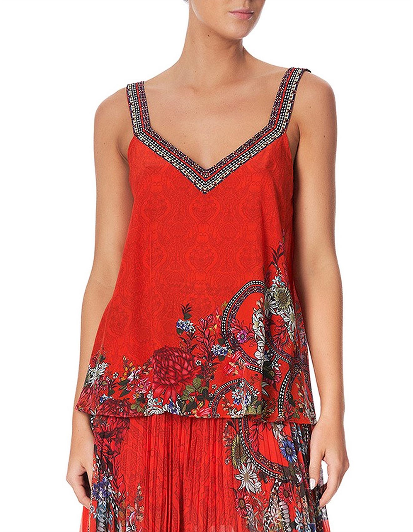 Camilla V-neck Strap Top | David Jones