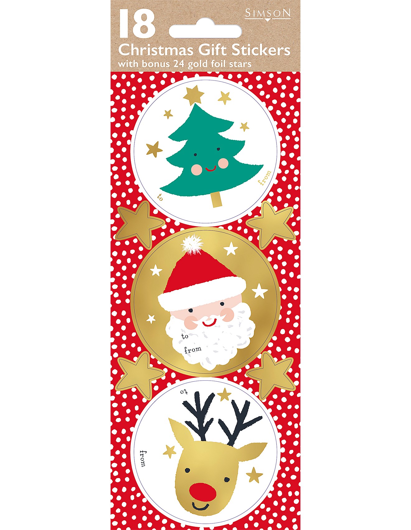 Simson Christmas Fun Gift Stickers X18 | David Jones