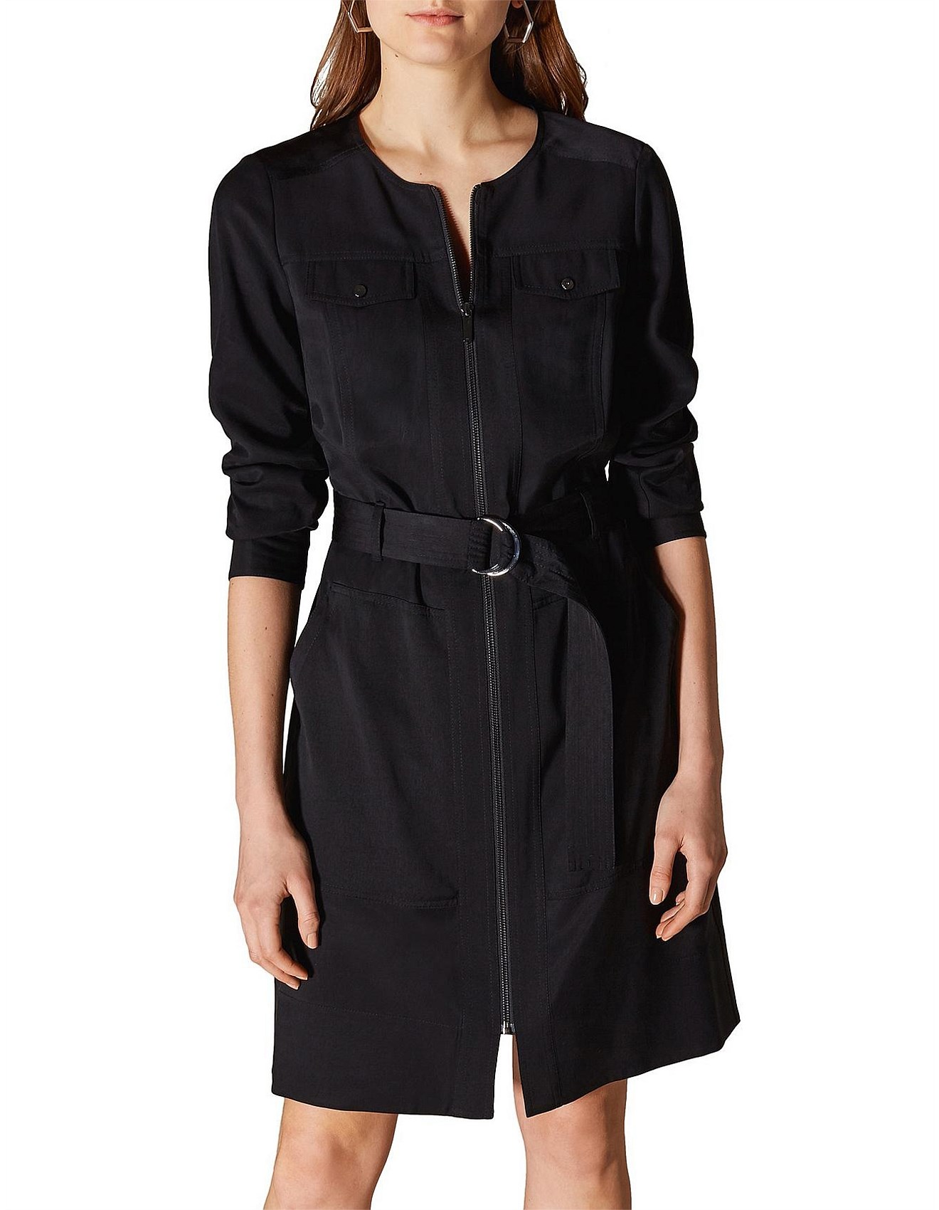 Karen Millen Black Utility Dress | David Jones