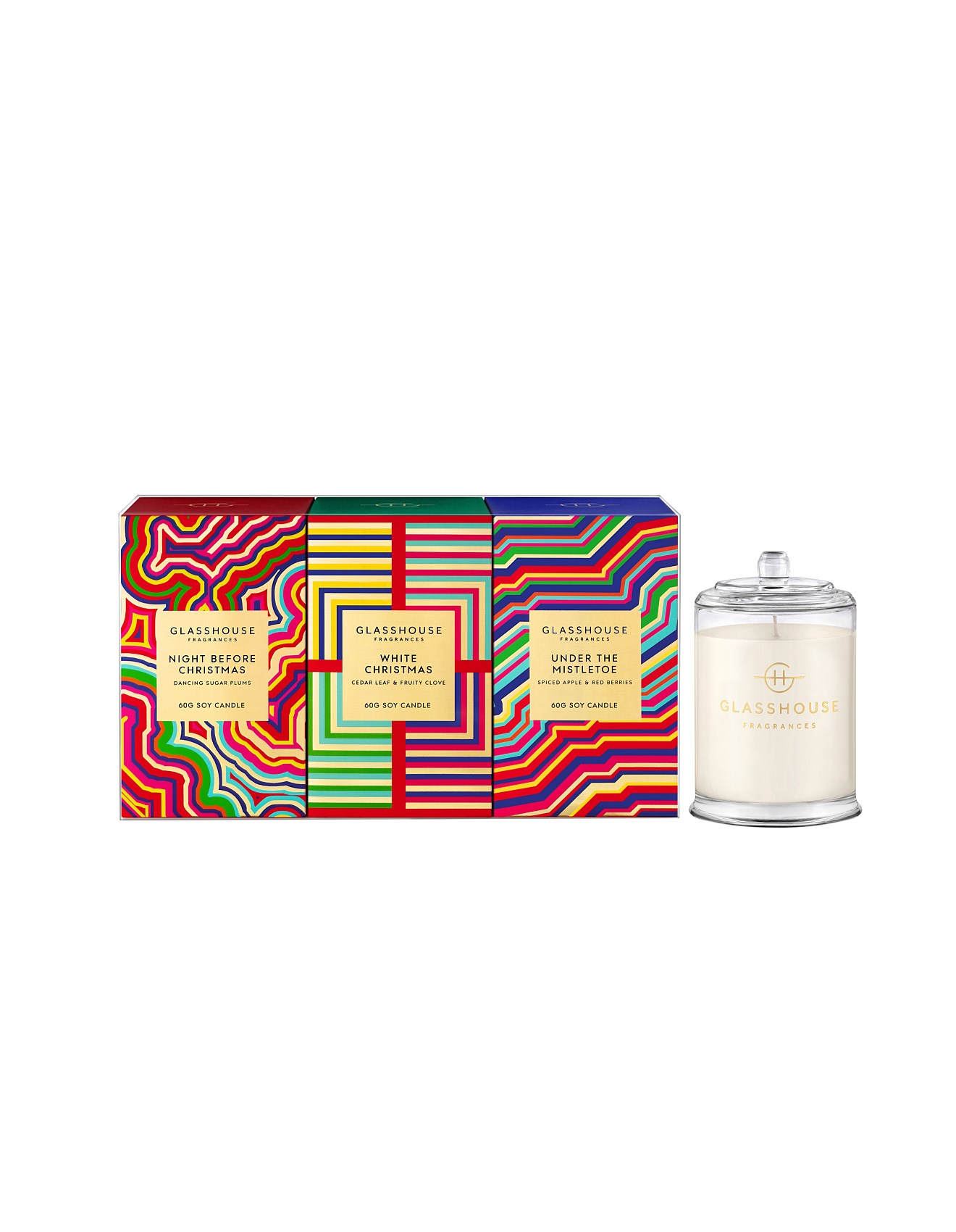 Glasshouse Fragrances Mini Candle Trio 3 X 60g Christmas | David Jones