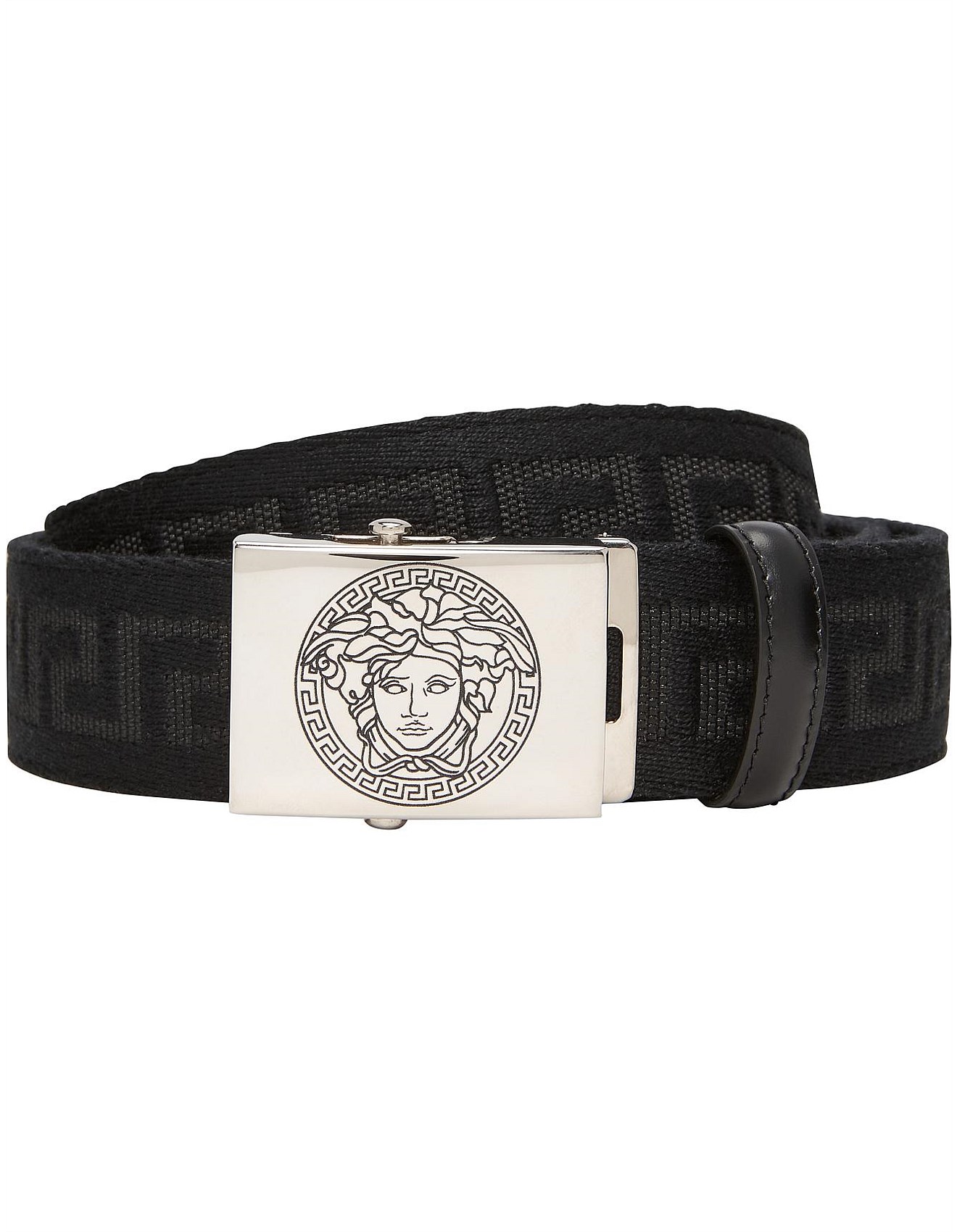 Versace Collection Belt Nastro Greca Piu Vitello -Nero-nero-palladio ...