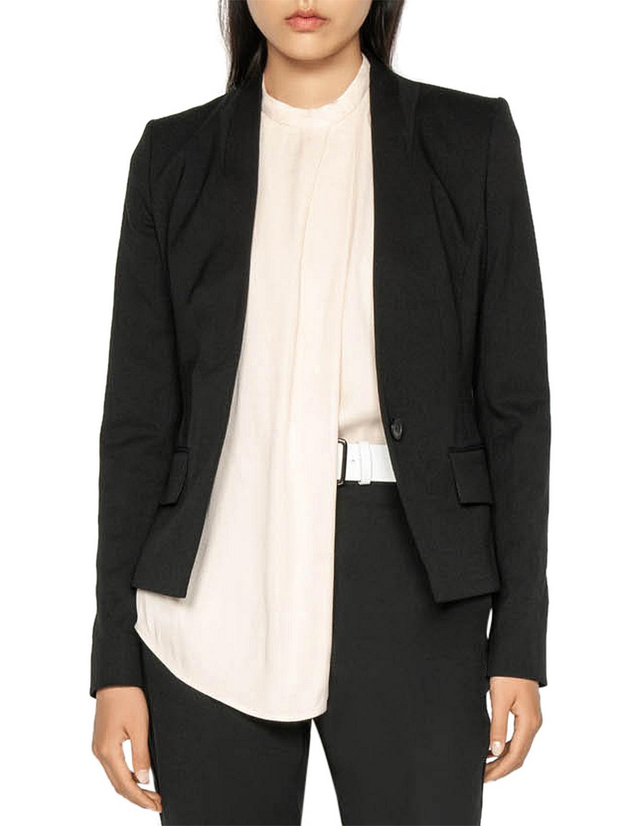 Cue Raised Collar Suit Jacket | David Jones