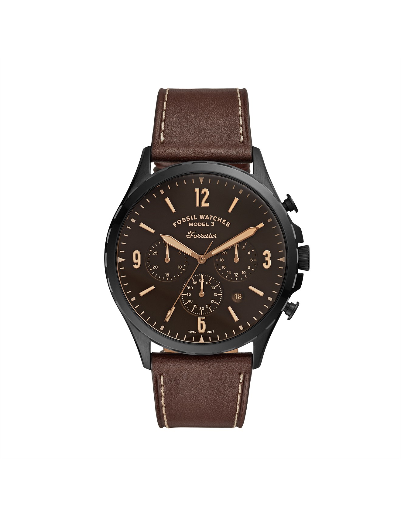 Fossil Forrester Brown Chronograph Watch | David Jones