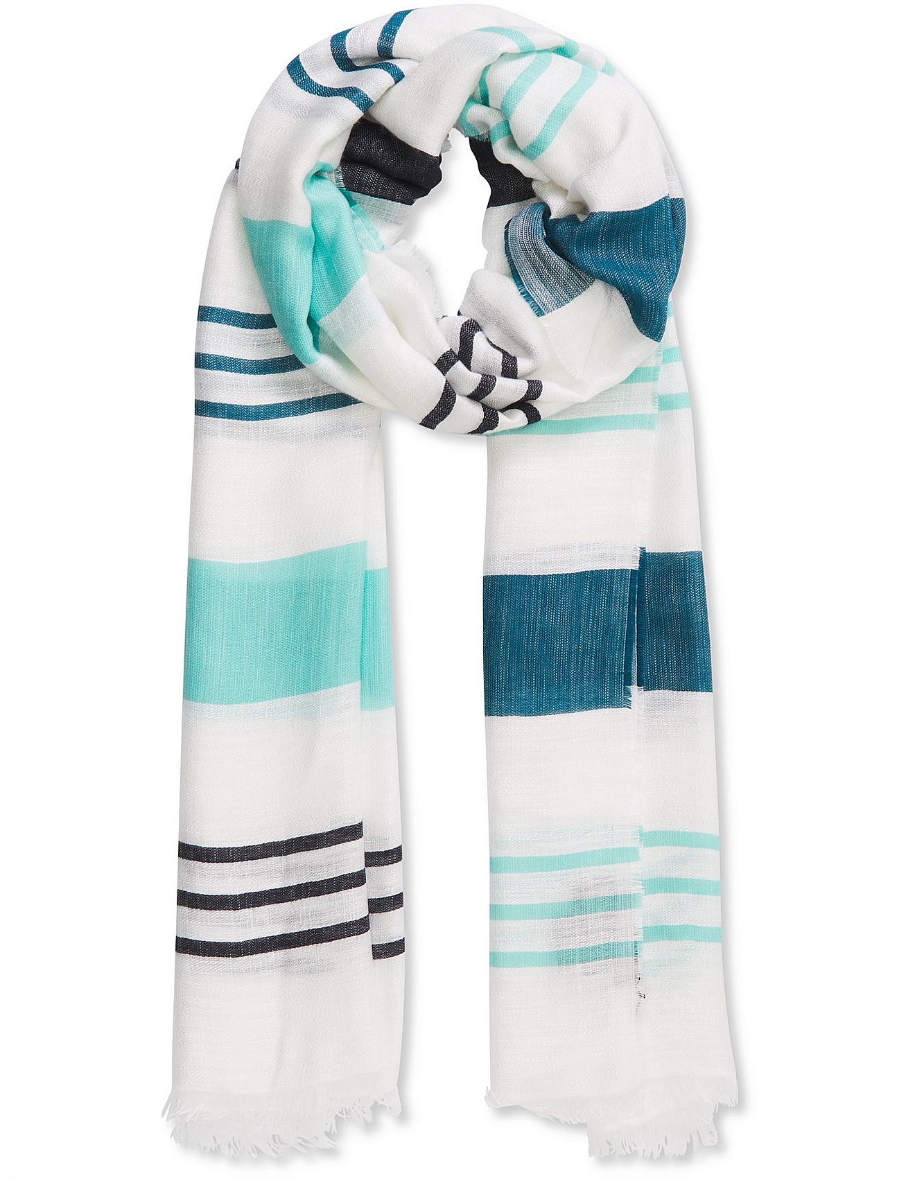 Milana Multi Colour Horizontal Stripe Scarf | David Jones