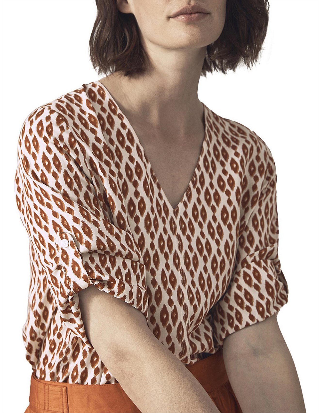 Trenery Modal Shadow Ikat Top | David Jones