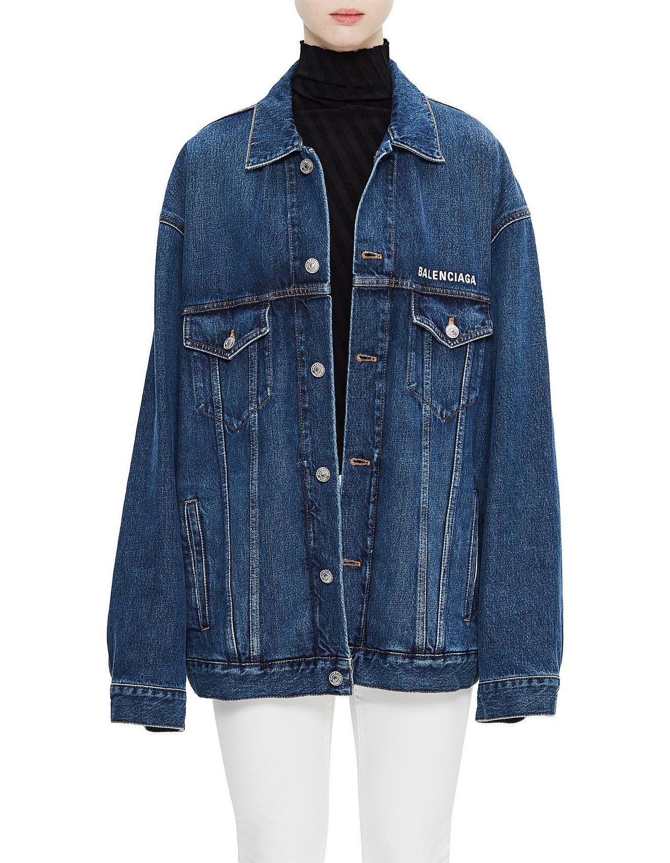 Balenciaga Organic Japanese Twill Large Fit Denim Jacket | David Jones