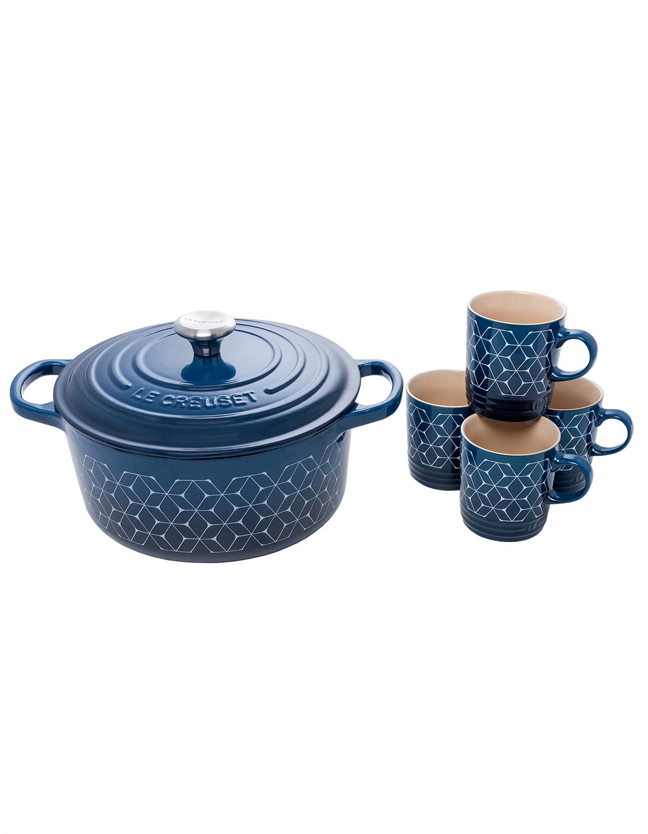 Le Creuset Hex 22cm Signature Round Casserole With Mug Set | David Jones