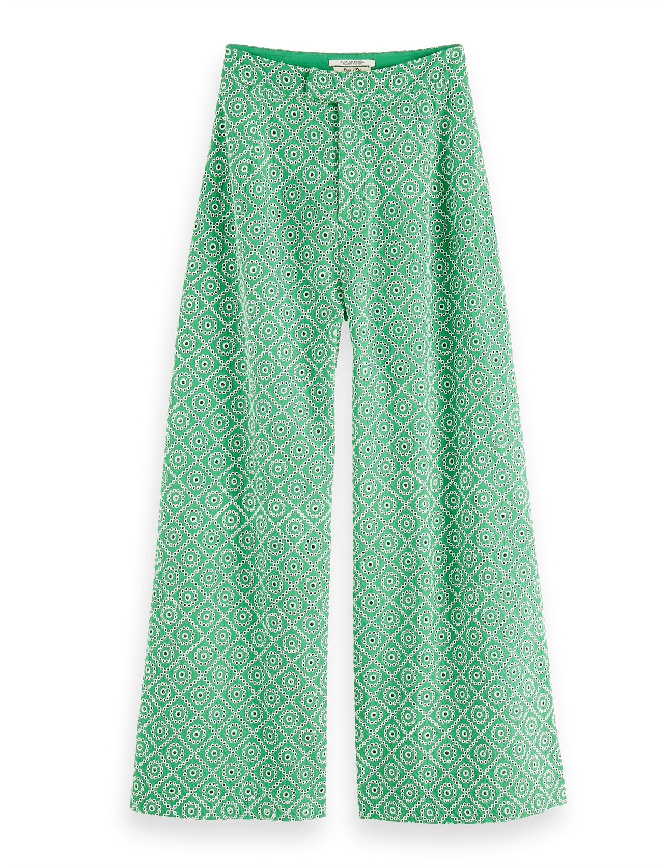 Scotch & Soda Wide Leg Pants In Broderie Anglaise | David Jones