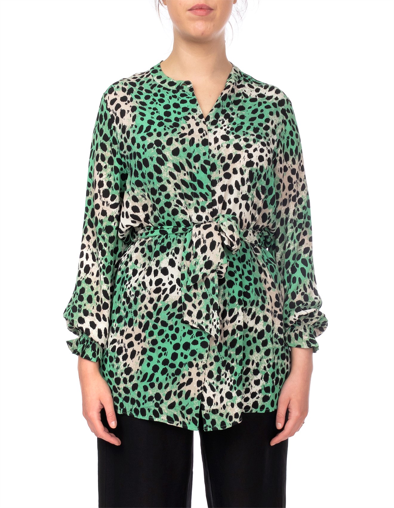 Ping Pong Capri Print Tie Waist Tunic Shirt | David Jones