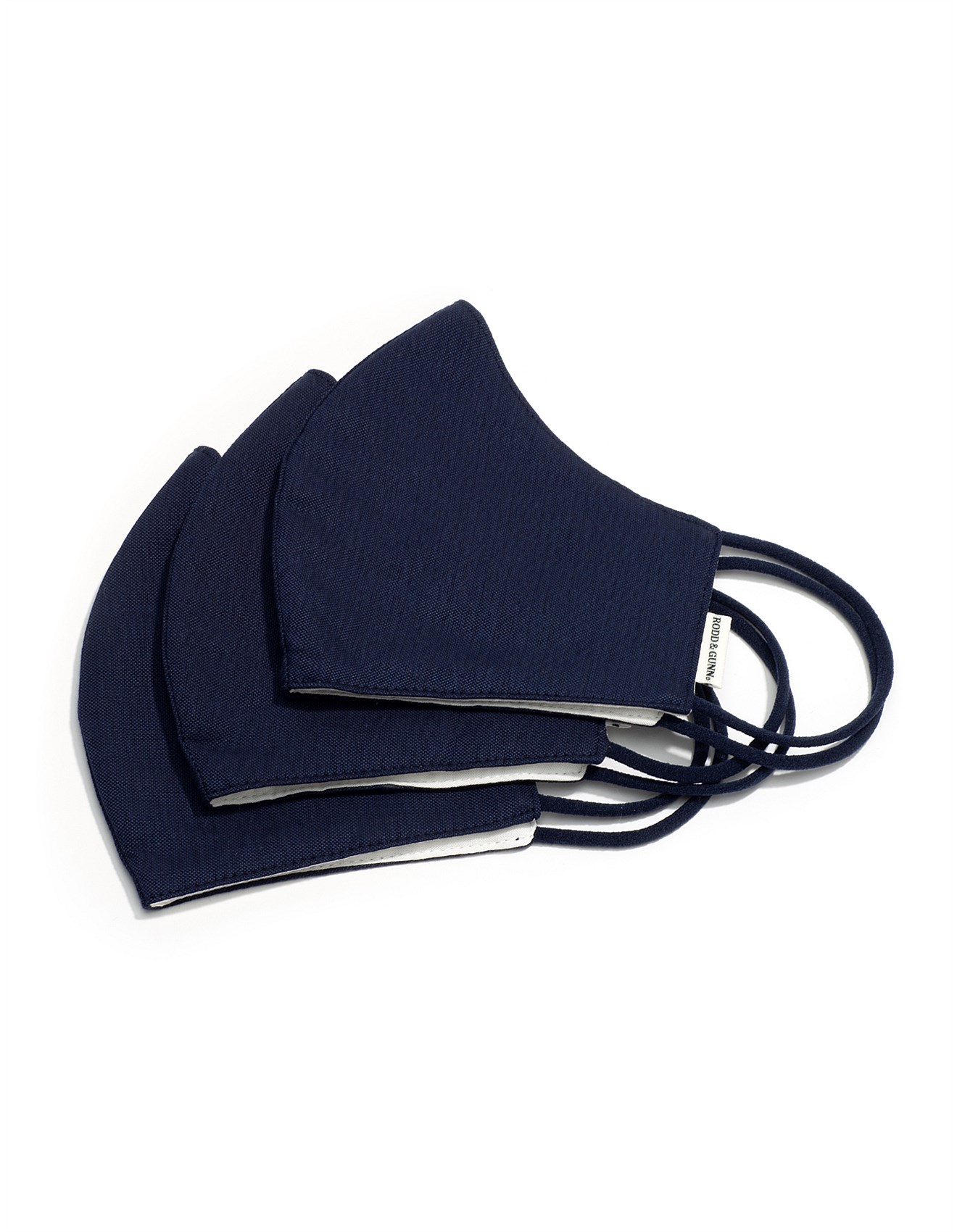 Rodd & Gunn Rg Face Mask Three Pack Navy | David Jones