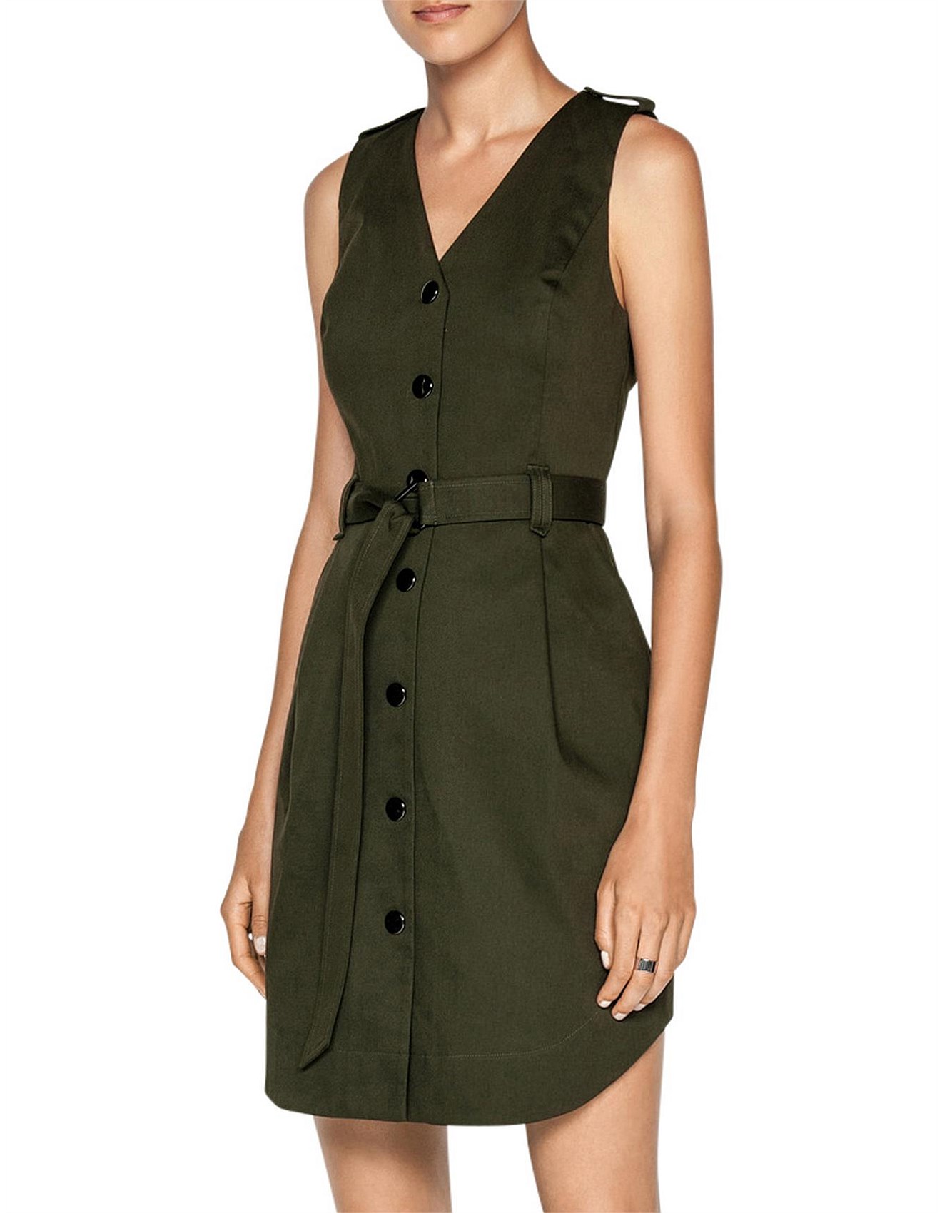 Cue Utility Snap Front Dress | David Jones