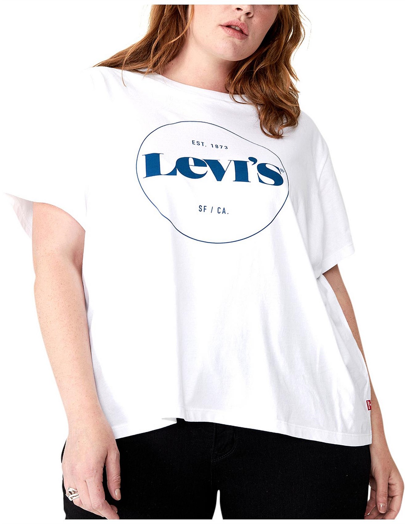 Levi's Curve Curve Varsity Circle Logo Caviar Black T-shirt | David Jones
