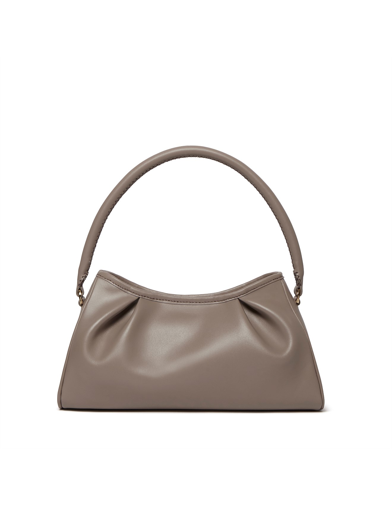 Elleme Dimple Taupe Leather Shoulder Bag | David Jones