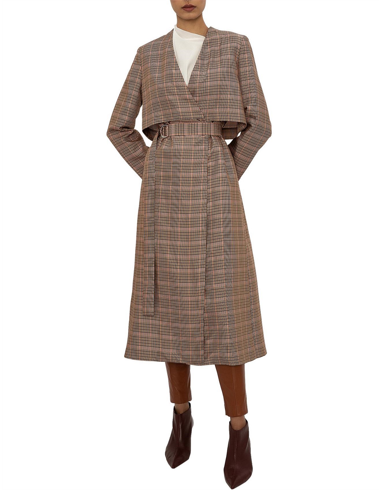 Bianca Spender Rosewood Check Amber Trench | David Jones