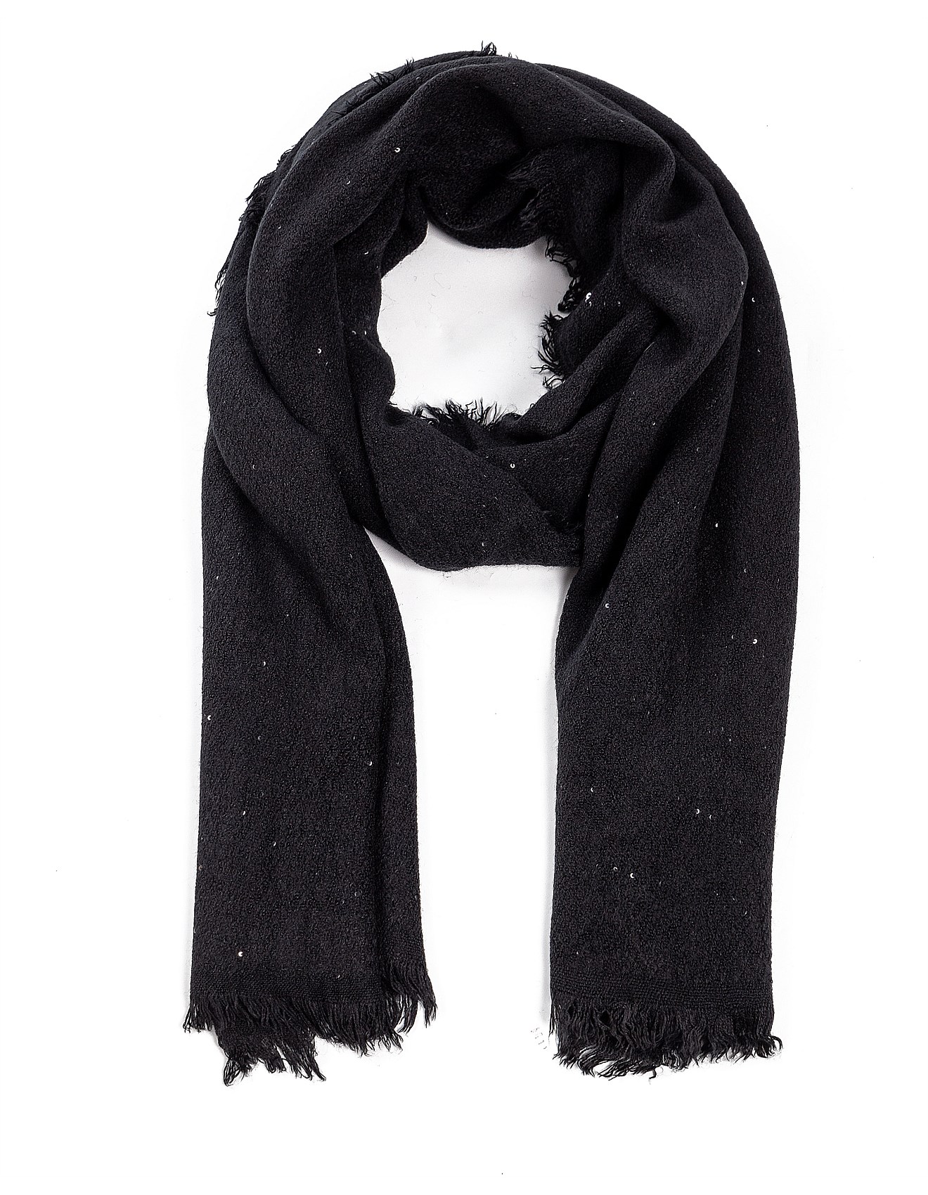 Gregory Ladner Frayed Edge Scarf With Micro Sequins | David Jones