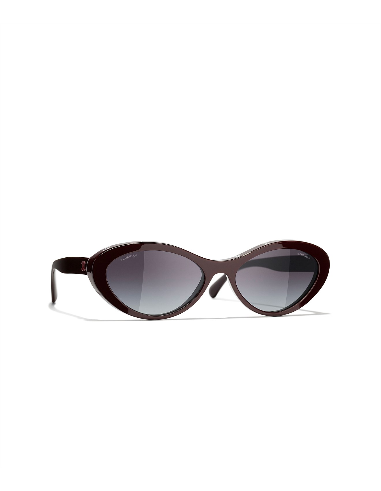 Chanel Oval Red Gradiend Grey Sunglasses | David Jones