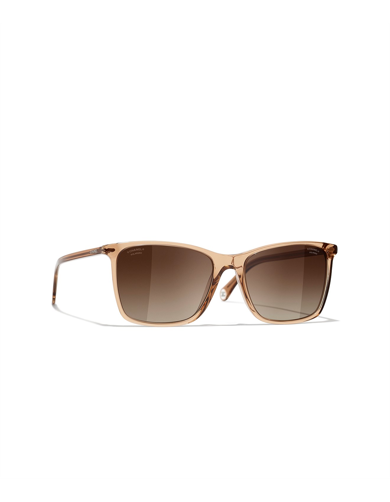 Chanel Rectangle Light Brown Polar Brown Gradient Sunglasses | David Jones