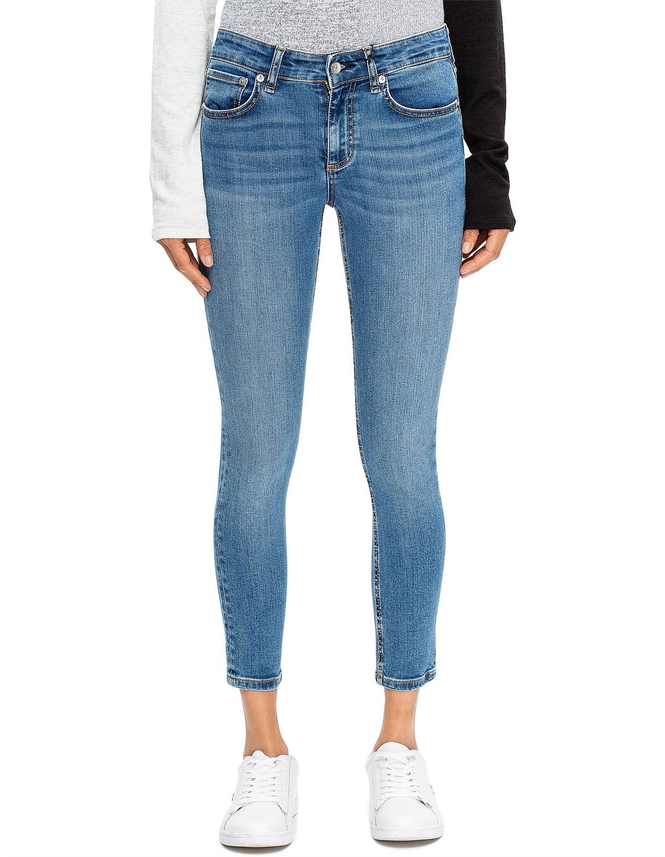 Rag & Bone Cate Mid Rise Pismo Blue Skinny Ankle Jean | David Jones