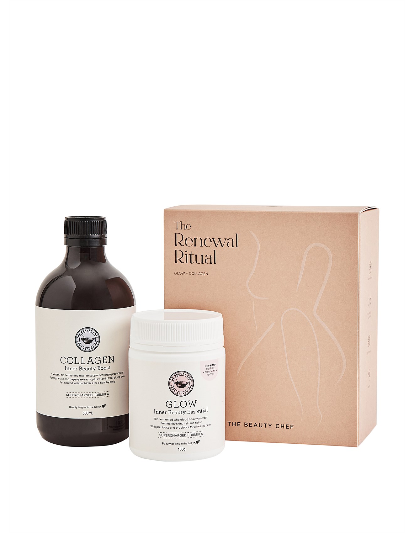 The Beauty Chef Renew Ritual -Glow 150g & Collagen 500ml | David Jones