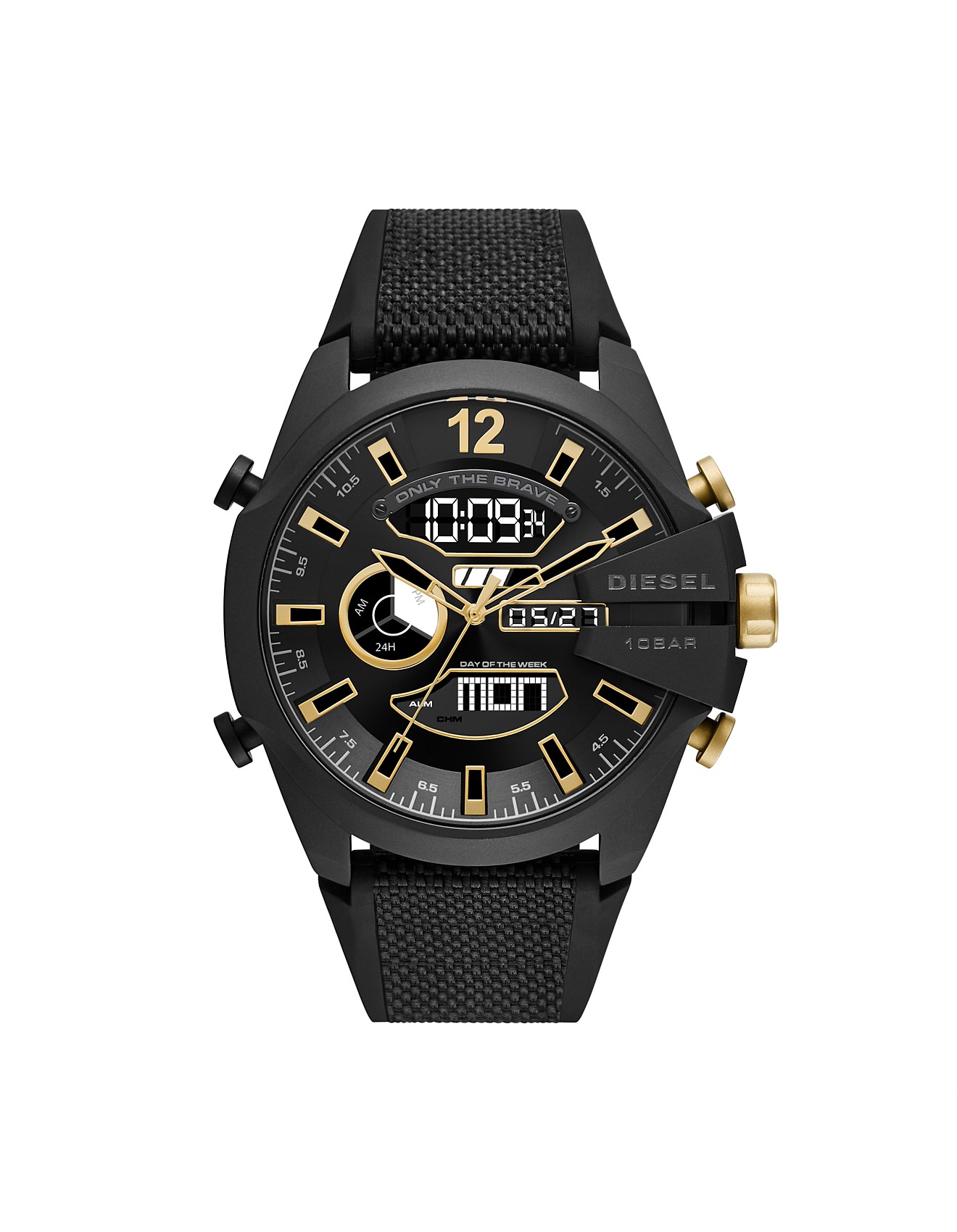 Diesel Mega Chief Black Analogue-digital Watch | David Jones