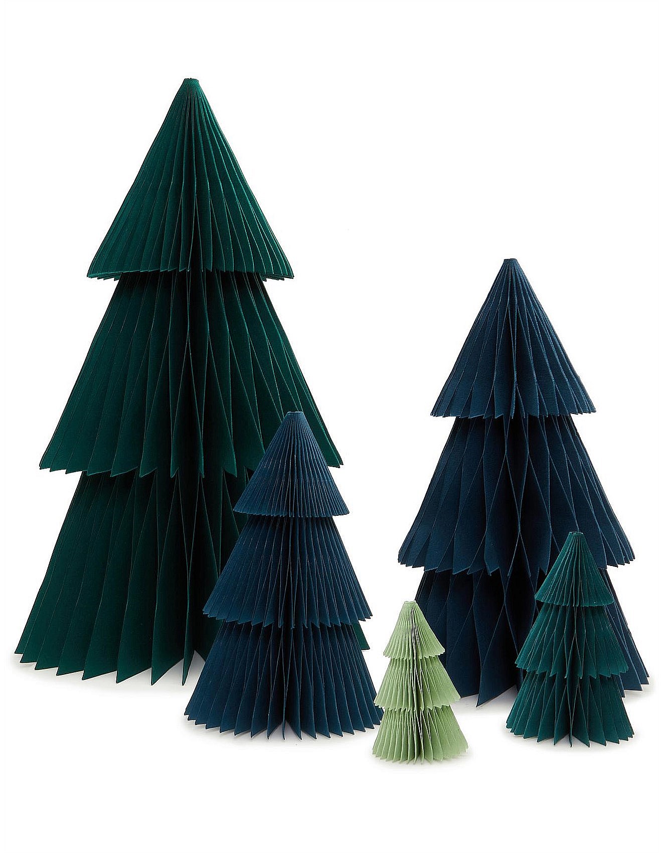 David Jones Collection Handmade Recycled Cotton Paper Trees Set Of 5 ...