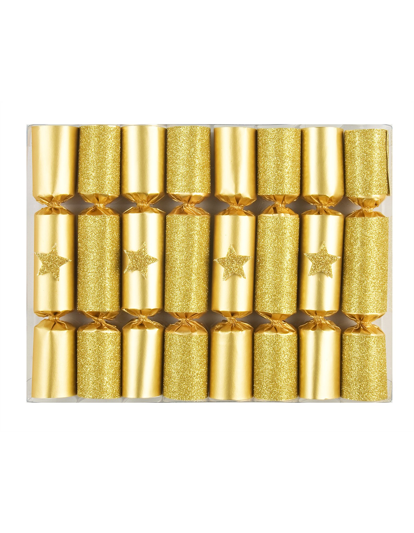 Robin Reed Glitter Gold Star Cocktail Cracker Set Of 8 | David Jones