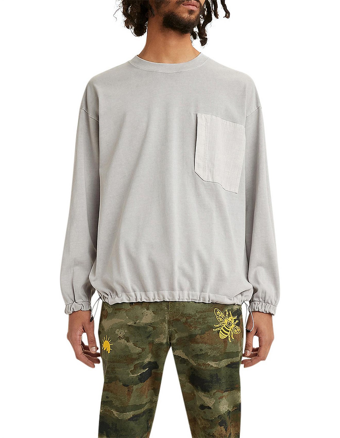 Levi's Ls Utility Pocket Tee -Hr Garment Dye | David Jones