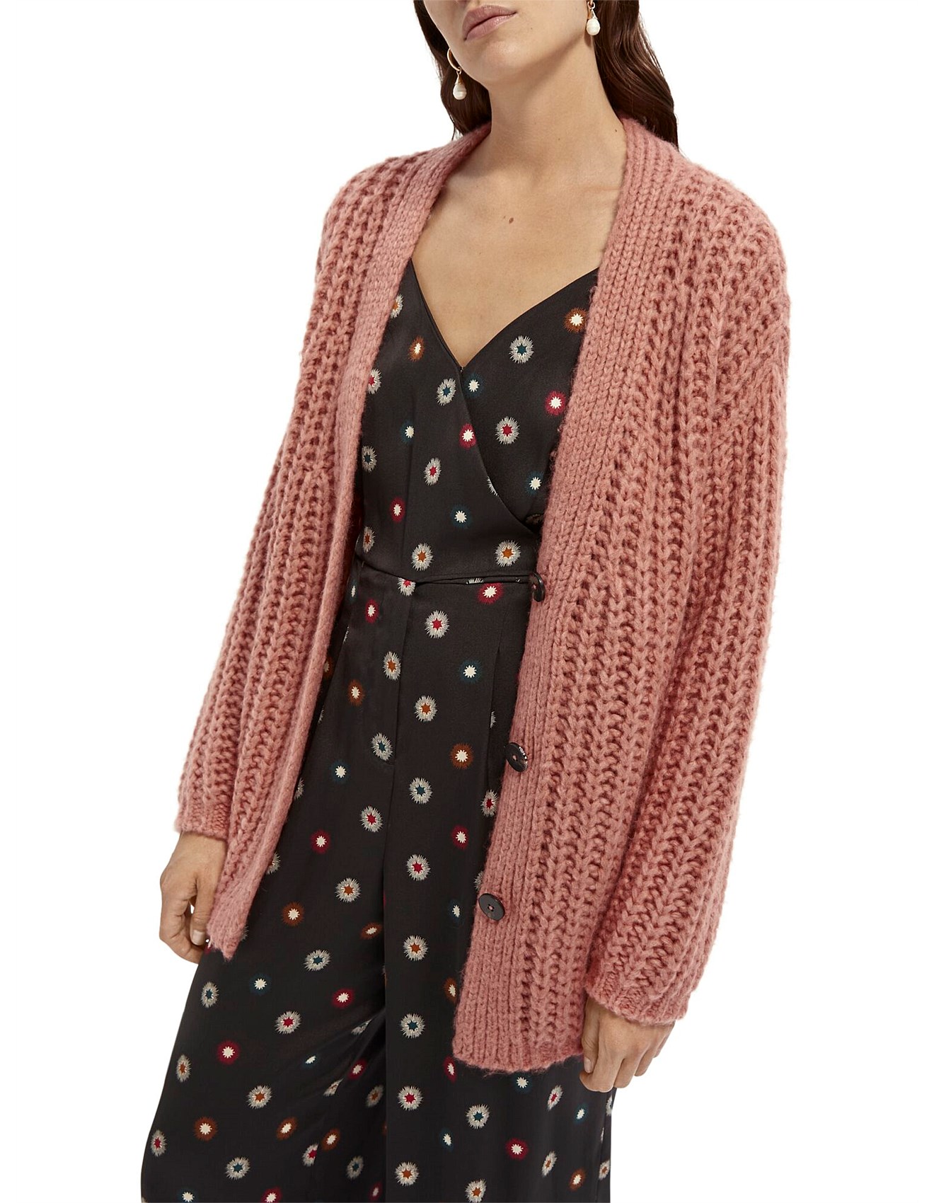 Scotch & Soda Oversized Fuzzy Knit Cardigan | David Jones