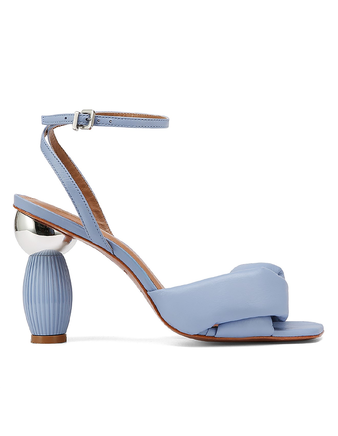 Wittner Valko Blue Leather Sculptured Heel Sandal | David Jones